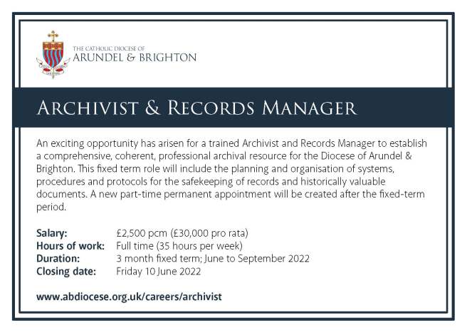 Job Alert: Archivist and Records Manager
